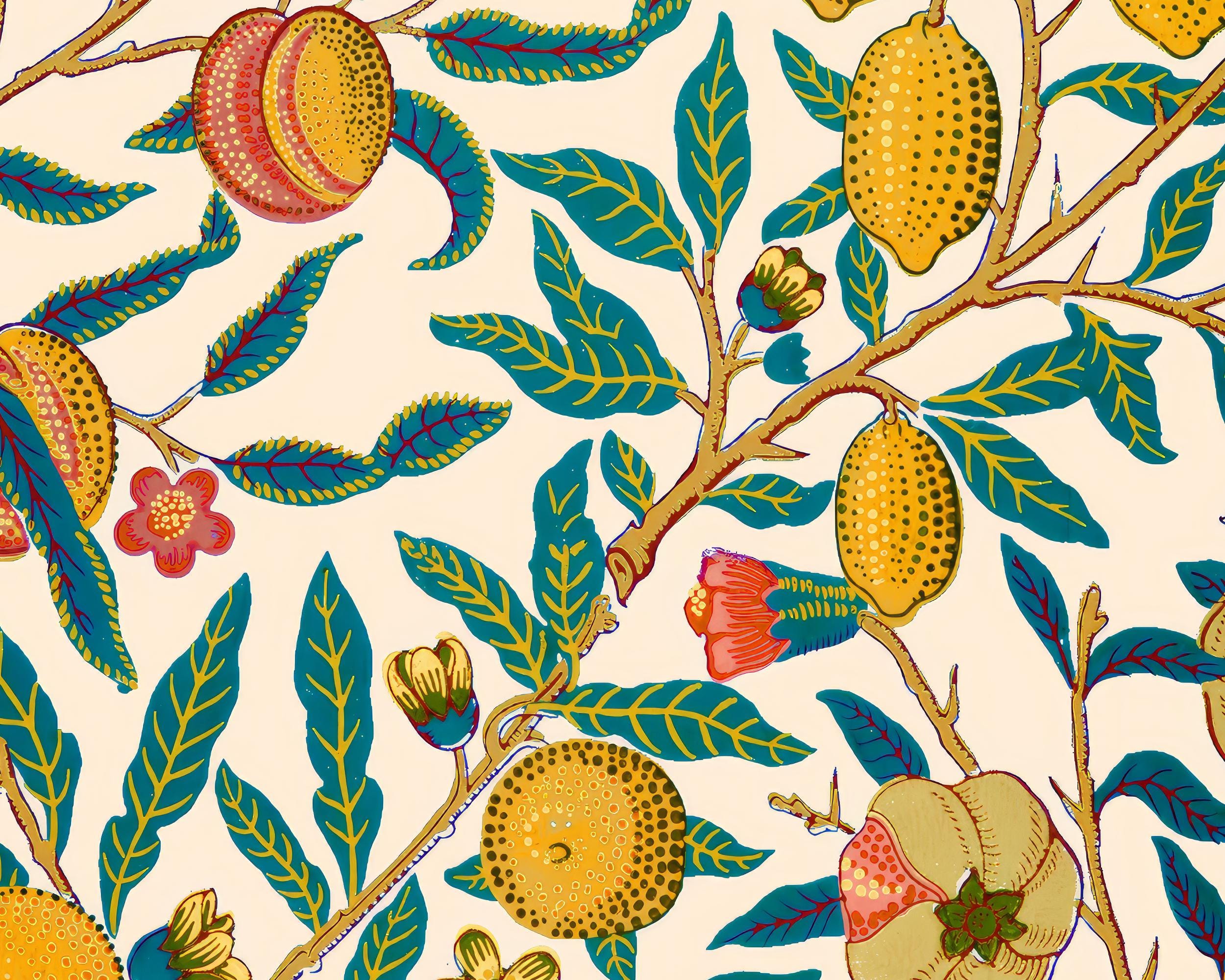 William Morris, Fruits - Vintage Reproduction Art Print, Colorful ...