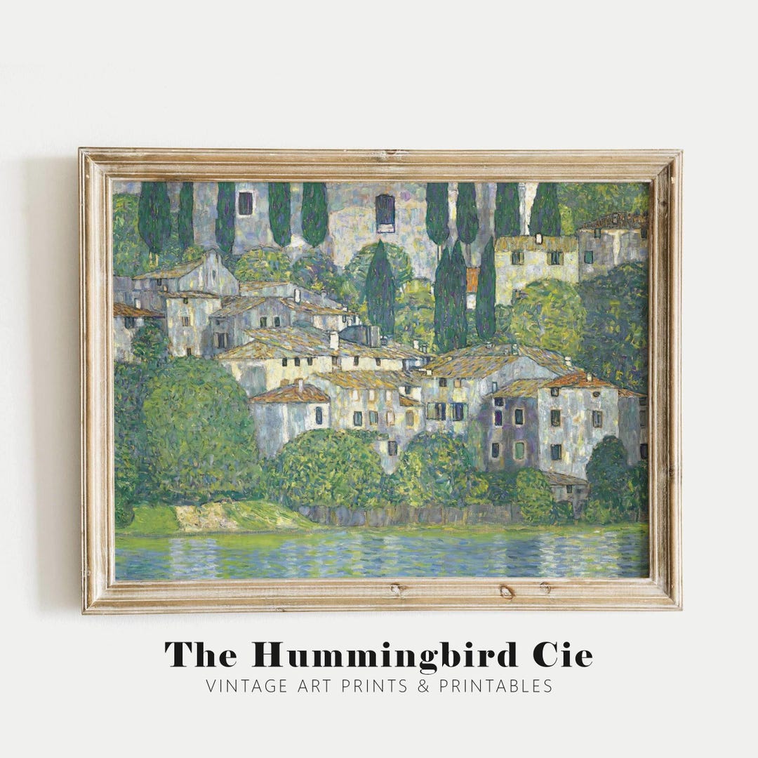 Gustav Klimt, Church in Cassone - Vintage Reproduction Art Print, Rich ...