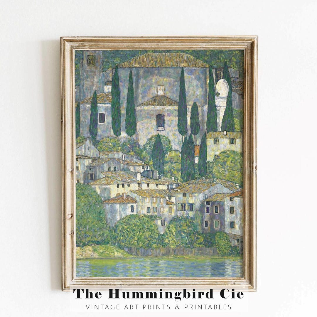 Gustav Klimt, Church in Cassone - Vintage Reproduction Art Print, Rich ...