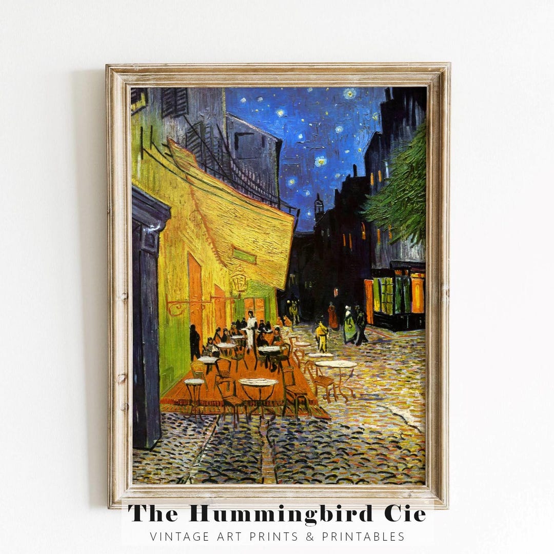Vincent Van Gogh, Cafe Terrace at Night - Vintage Reproduction Art ...