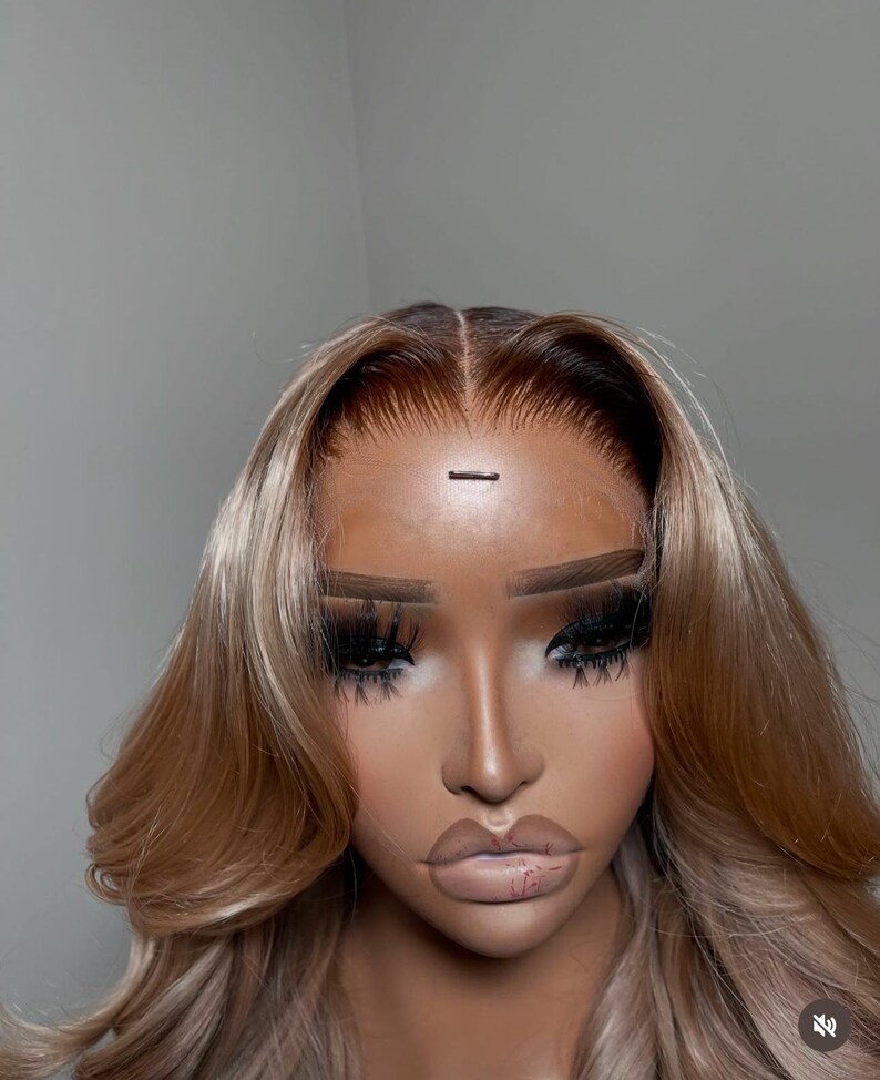 Debra Custom Strawberry Blonde Chestnut Root Body Wave Virgin Human ...