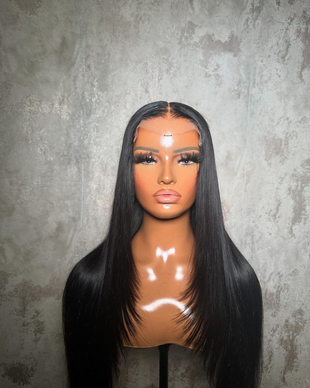 Tati Custom Straight Layered Human Hair Lace Front Wig - Etsy
