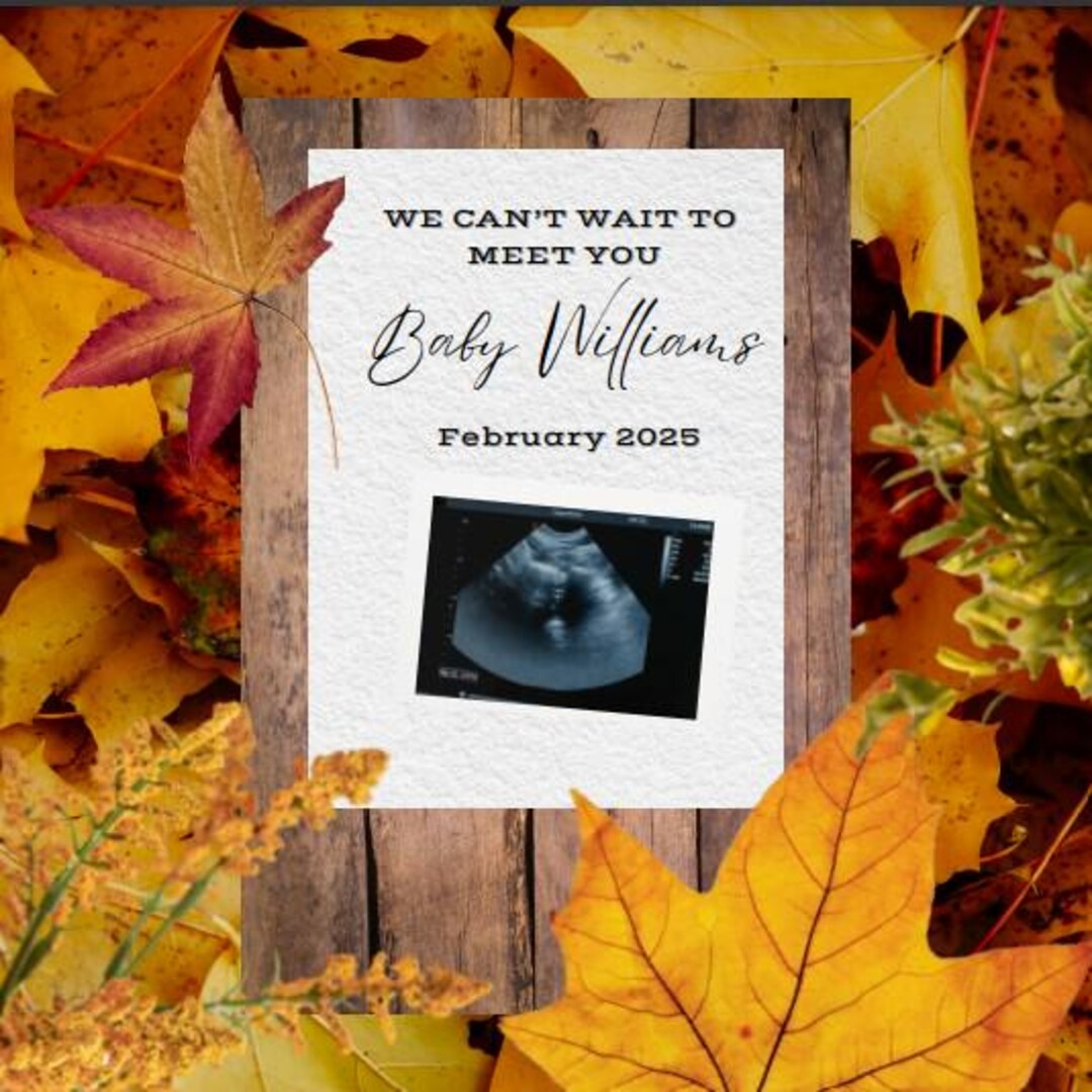 Fall Pregnancy Announcement Template | Editable Digital File | Autumn ...