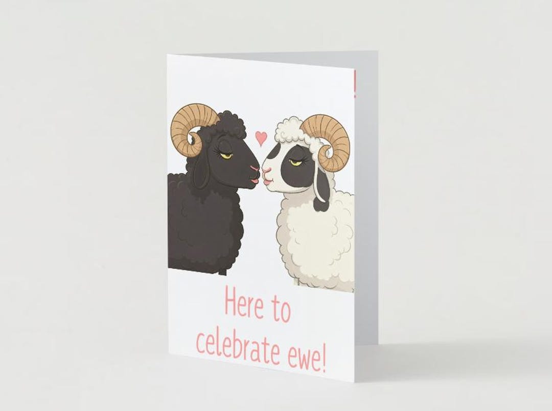 Celebrate Ewe LGBTQ Wedding Card Digital Download Lesbian Wedding 2 ...