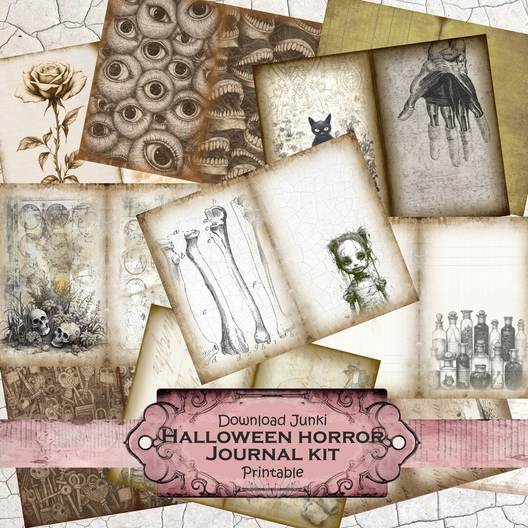 Halloween Horror Junk Journal Digital Download Printable Grimoire - Etsy
