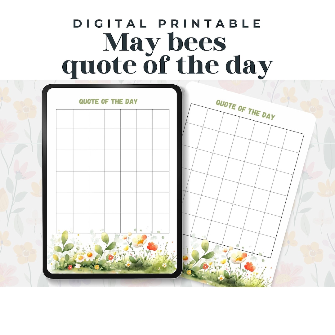 May Bees Quote of the Day Printable Download, Journal Page ...