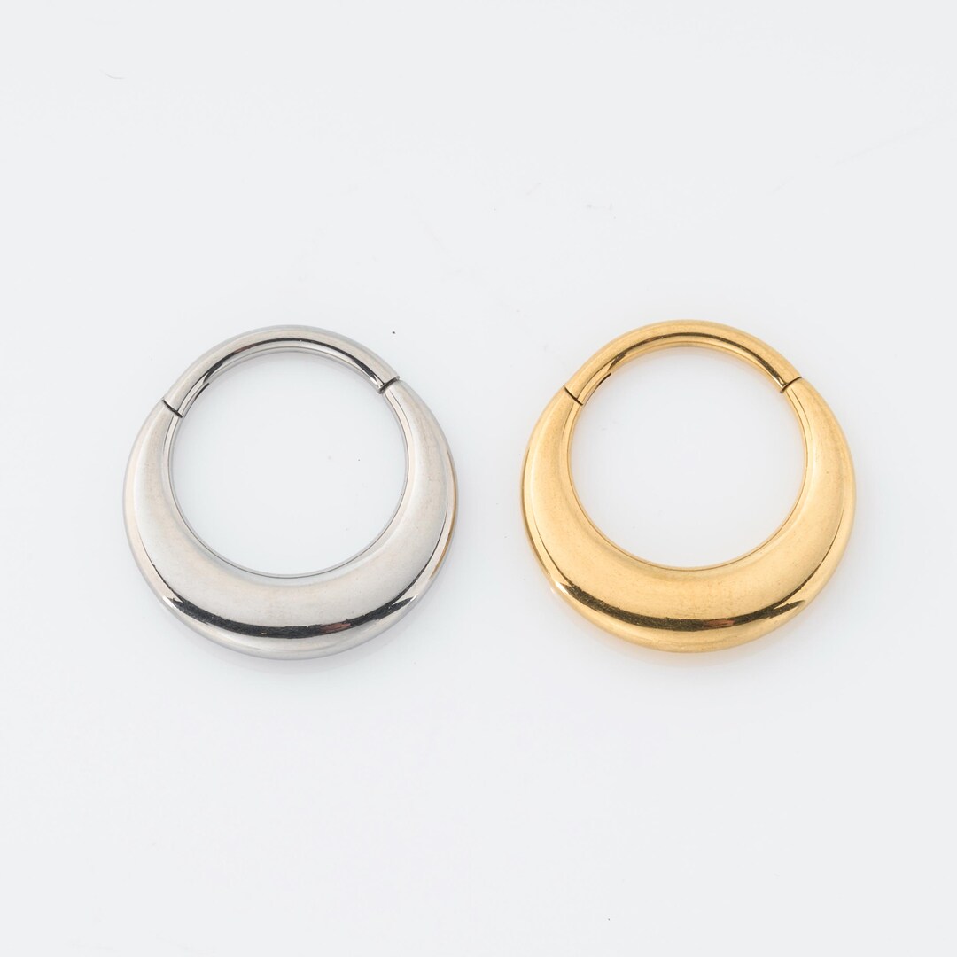 Titanium Fake Gauged Chunky Septum / Moon Septum Hooped Ring 16g (1.2mm ...