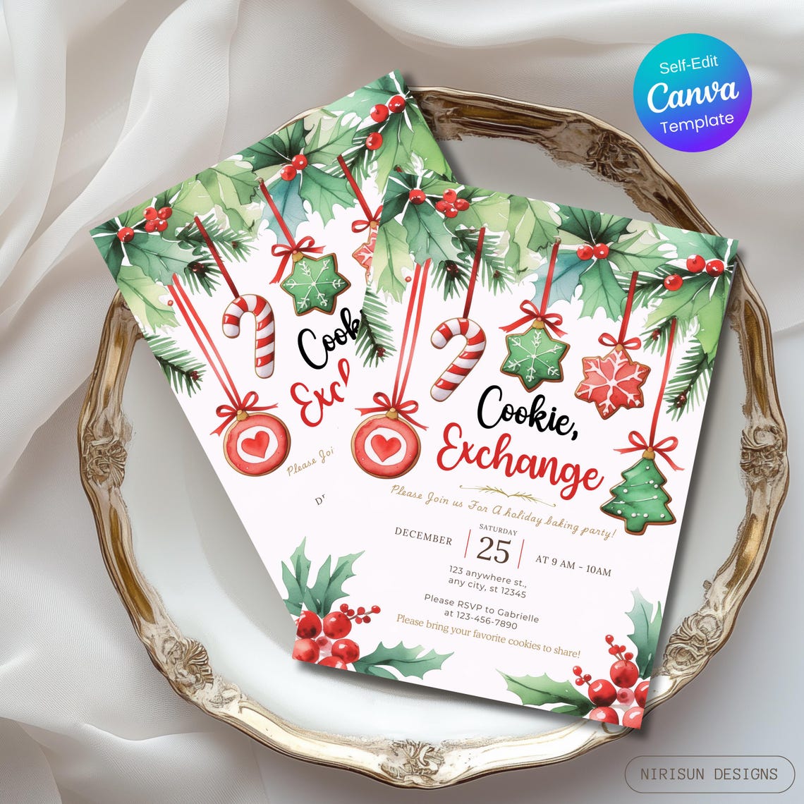 Christmas Cookie Exchange Invitation: Gingerbread Holiday Baking Party ...