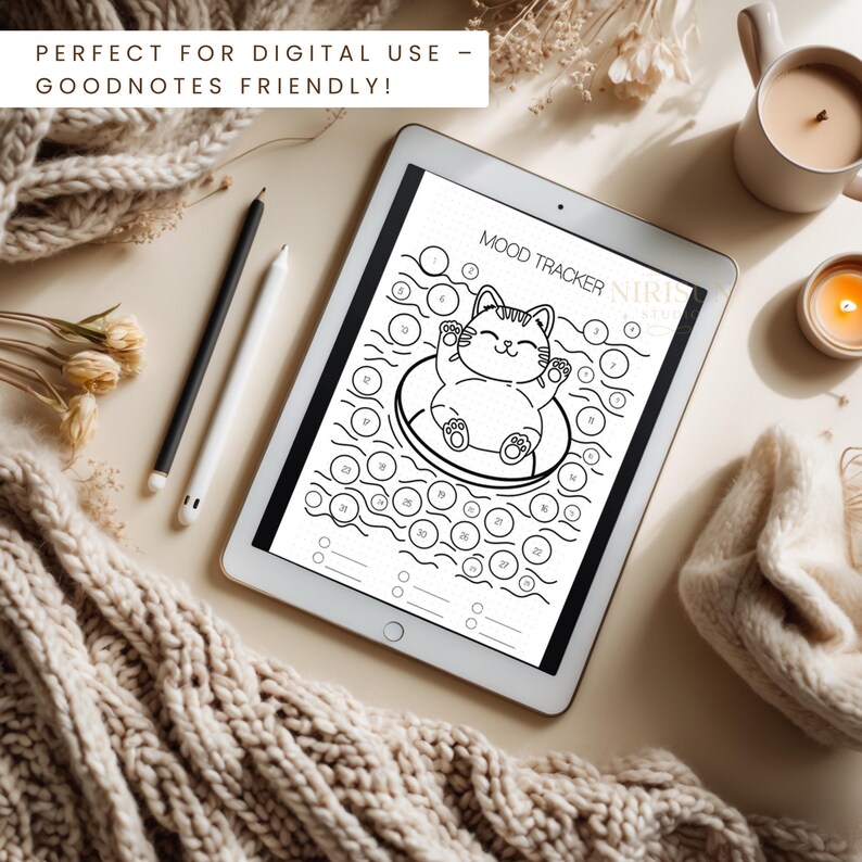Printable Cat Mood Tracker Template for Bullet Journal, Self-care ...