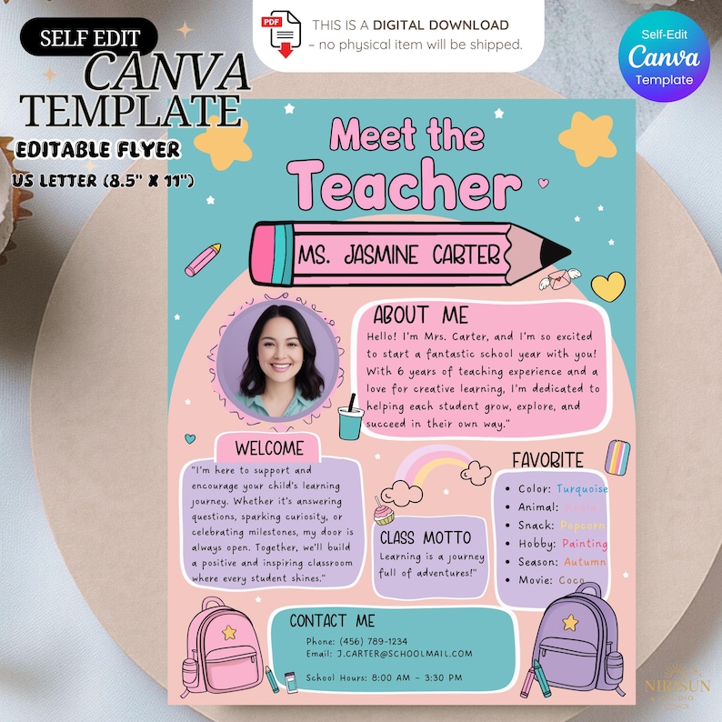 Meet the Teacher Template, Editable Back to School Newsletter, Teacher ...