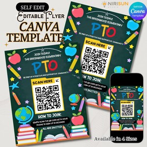 Editable Join the PTO Flyer Canva Template, Back-to-school Parent ...