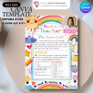 Meet the Teacher Template, Get to Know Teacher Kindergarten Flyer All ...