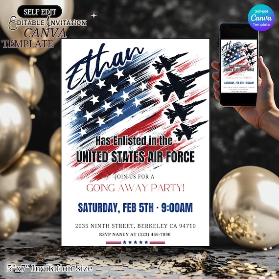 Military Going Away Template Free Custom Printable Farewell Party