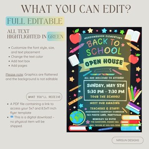 Back to School Flyer, School Open House Flyer, Editable School Flyer ...