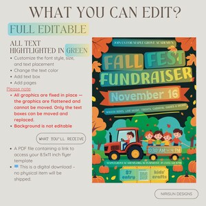 Editable Fall Festival Flyer Template Printable Fall Harvest Poster ...