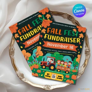 Editable Fall Festival Flyer Template Printable Fall Harvest Poster ...