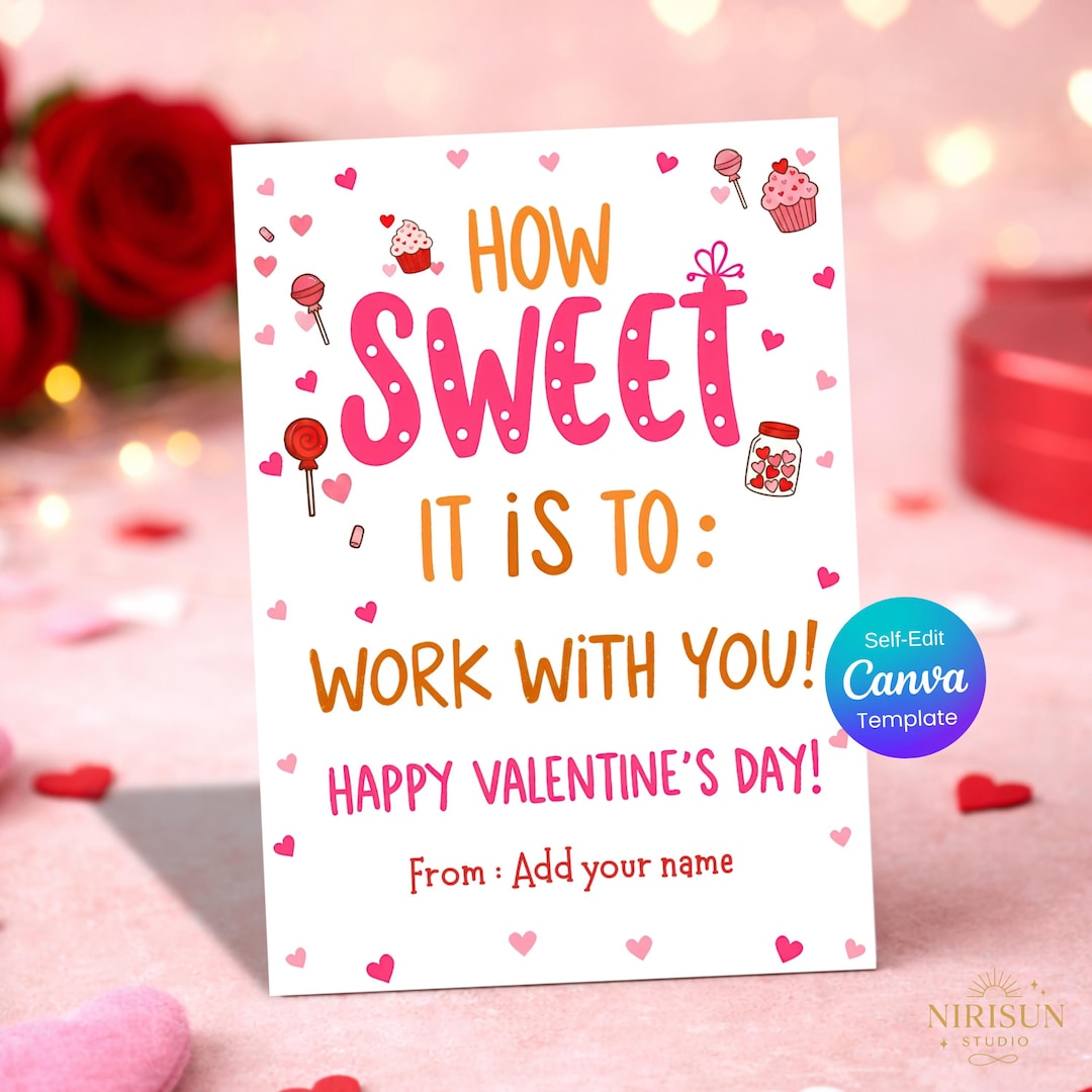 Valentine Coworker Gift Tags, Sweet Workplace Appreciation Favor ...