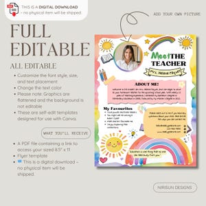 Meet the Teacher Template, Get to Know Teacher Kindergarten Flyer All ...