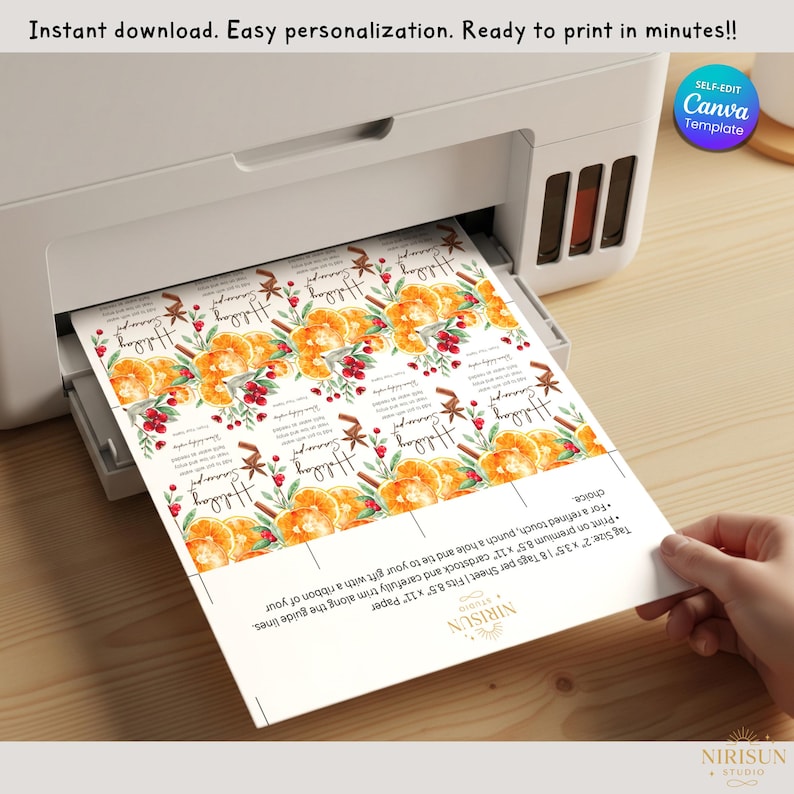 Holiday Simmer Pot Gift Tag, Editable Holiday Simmer Pot Instructions ...