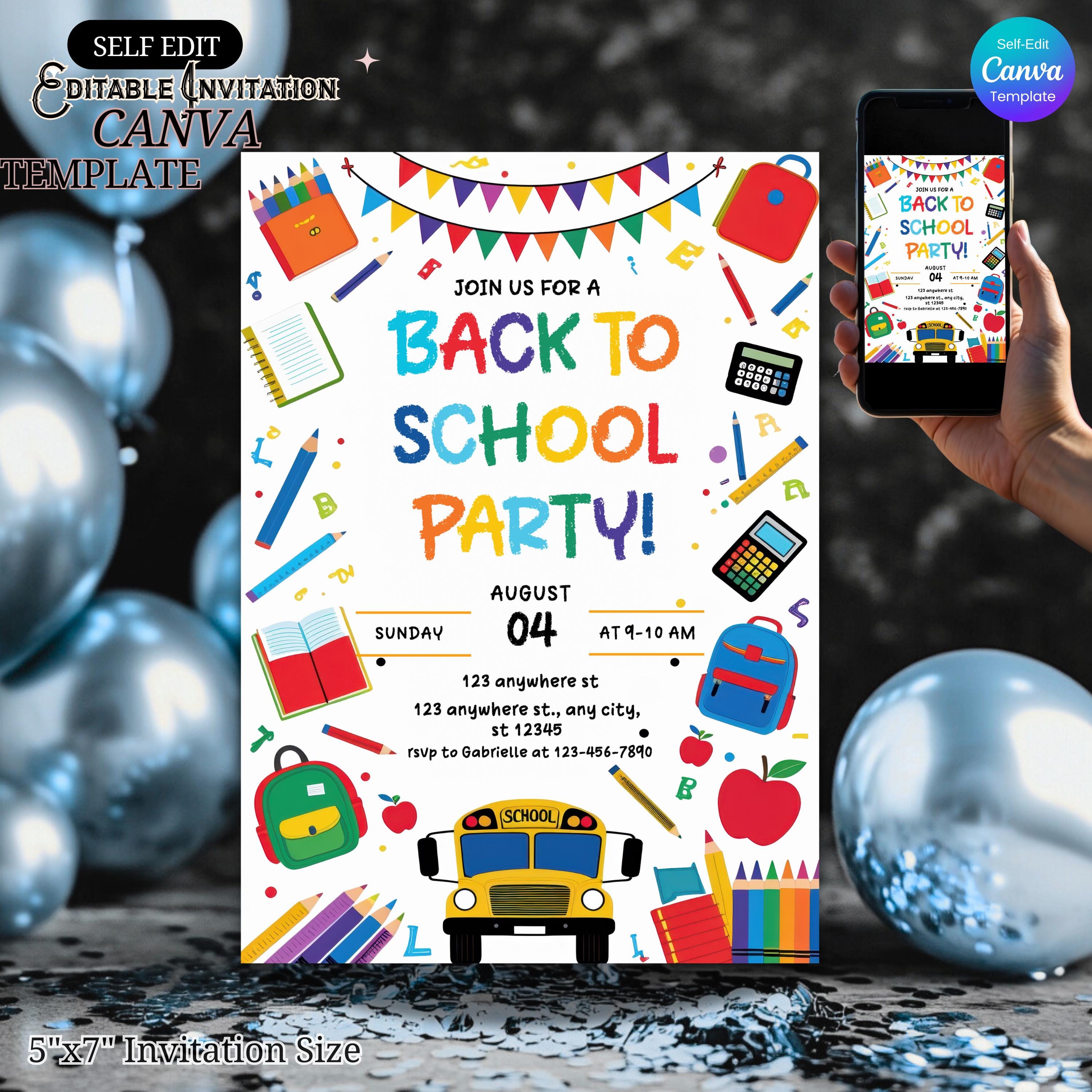 Back to School Invitation, Editable School Event Flyer, End of Summer ...