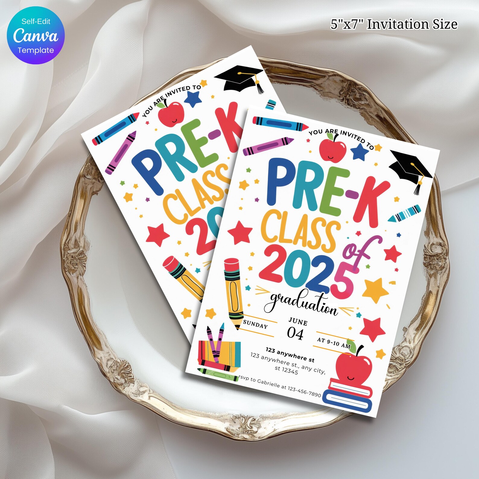 Pre-k Graduation Invitation, Prek Announcement Invite, Preschool ...