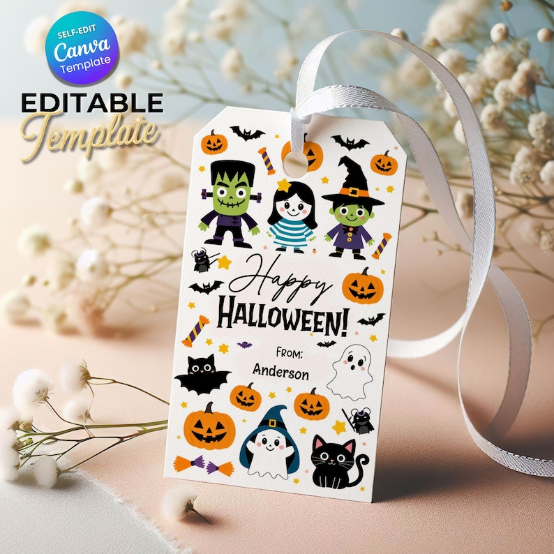 Happy Halloween Gift Tags: Trick or Treat Ghost Theme (printable Favor ...