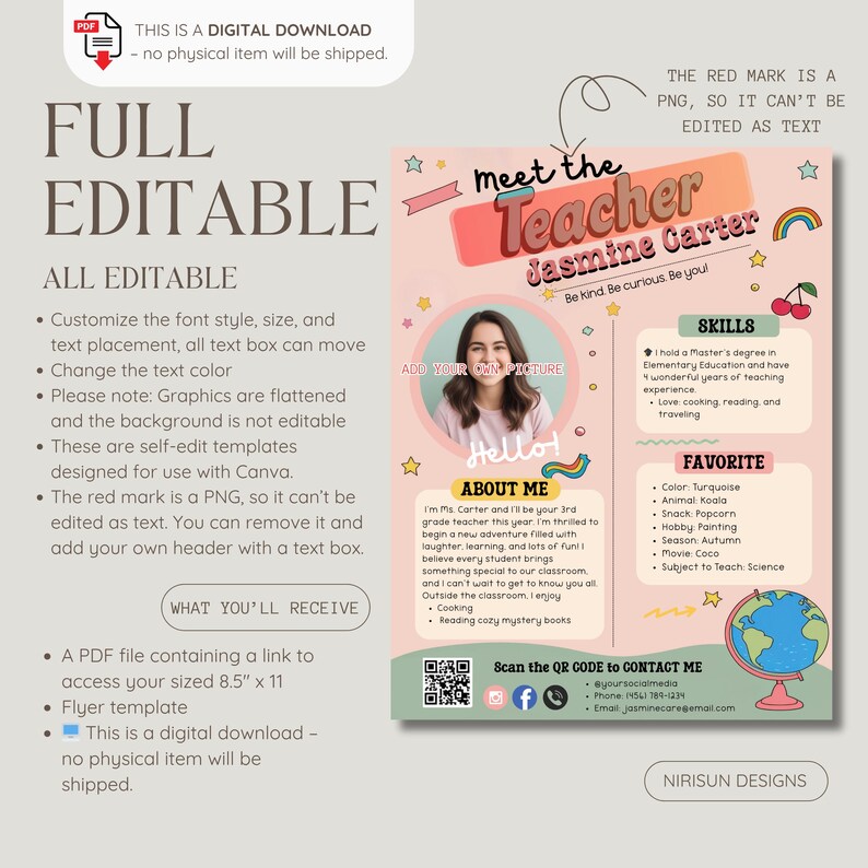 Meet the Teacher Template – Editable Canva Back to School Flyer ...