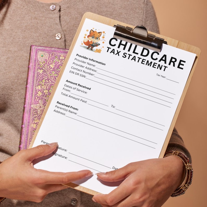 Printable Childcare Tax Statement Template, Childcare Payment Record ...