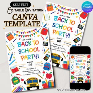 Back to School Invitation, Editable School Event Flyer, End of Summer ...