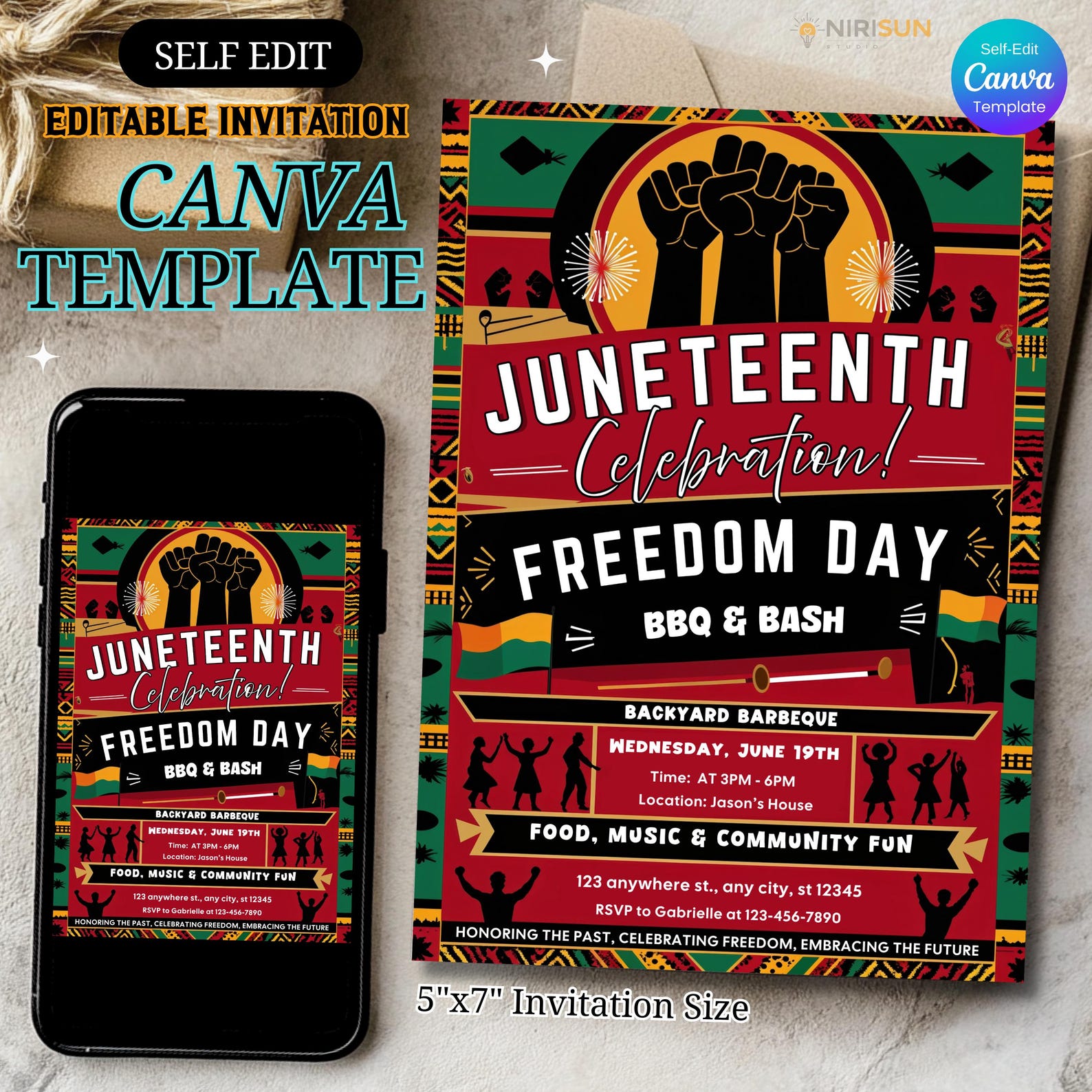 Juneteenth Invitation, Juneteenth BBQ Party Invite, Juneteenth Evite ...
