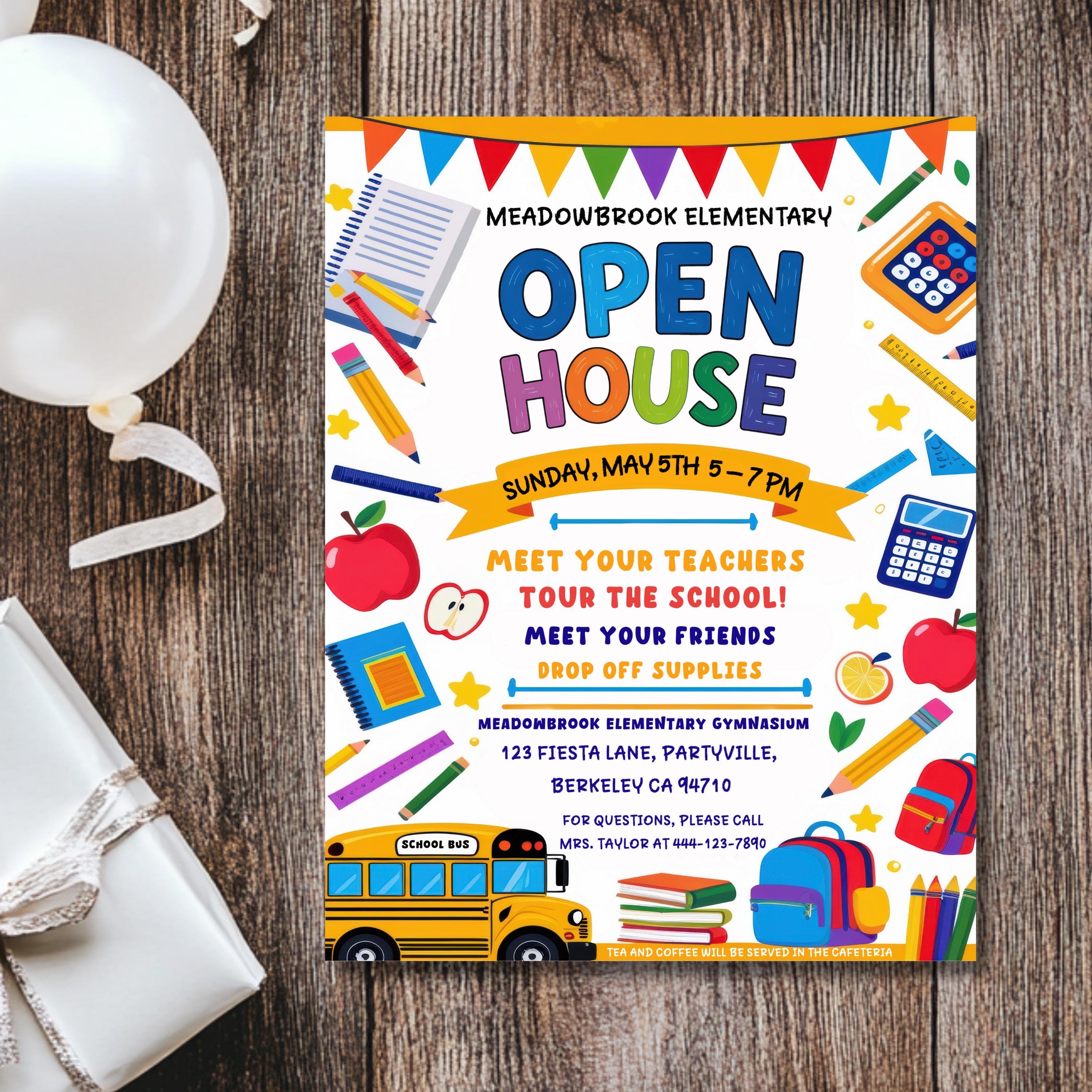 Back to School Flyer, School Open House Flyer, Editable School Flyer ...