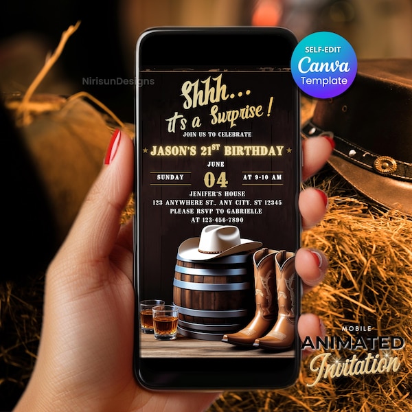 Western 21st Birthday Invitation - Etsy