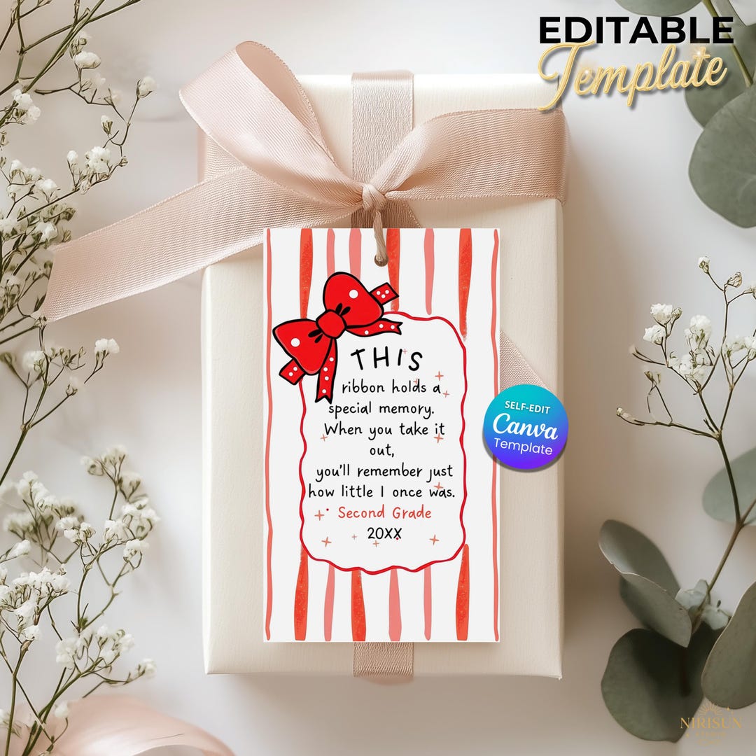 Ribbon Height Keepsake Ornament Tag | Christmas Memory Ribbon Printable ...
