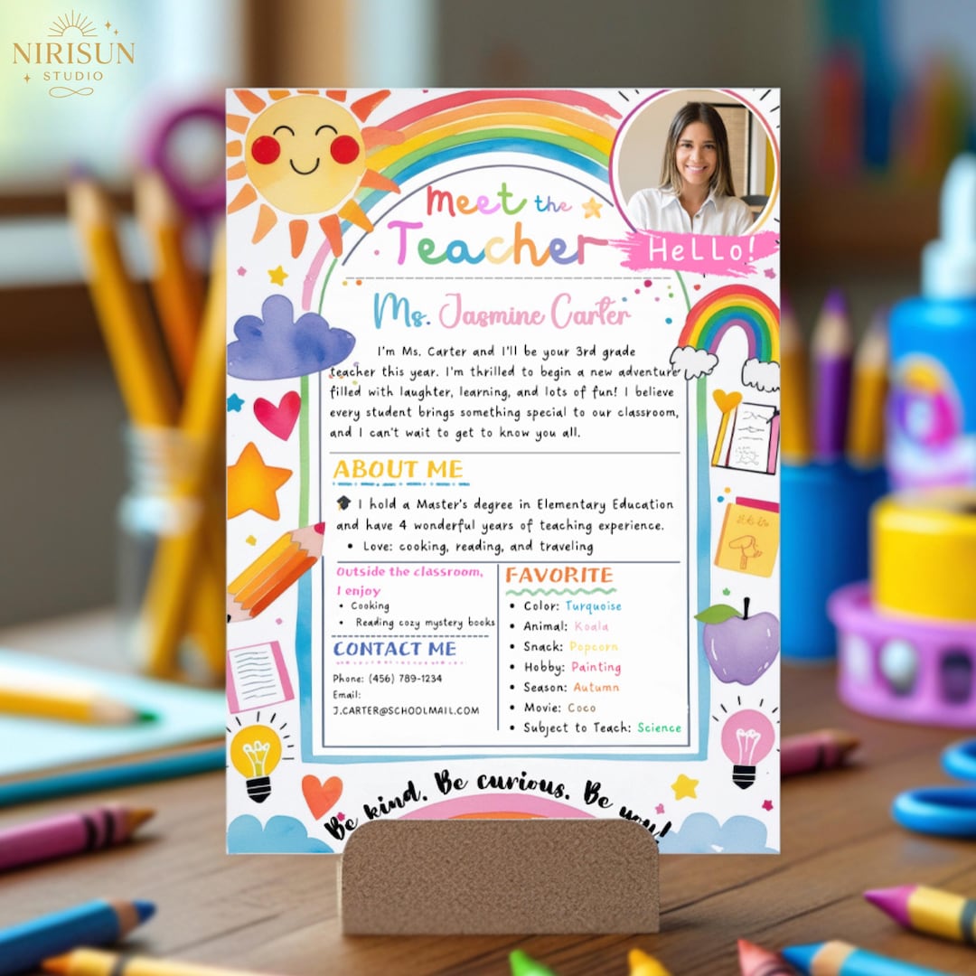 Meet the Teacher Template, Get to Know Teacher Kindergarten Flyer All ...