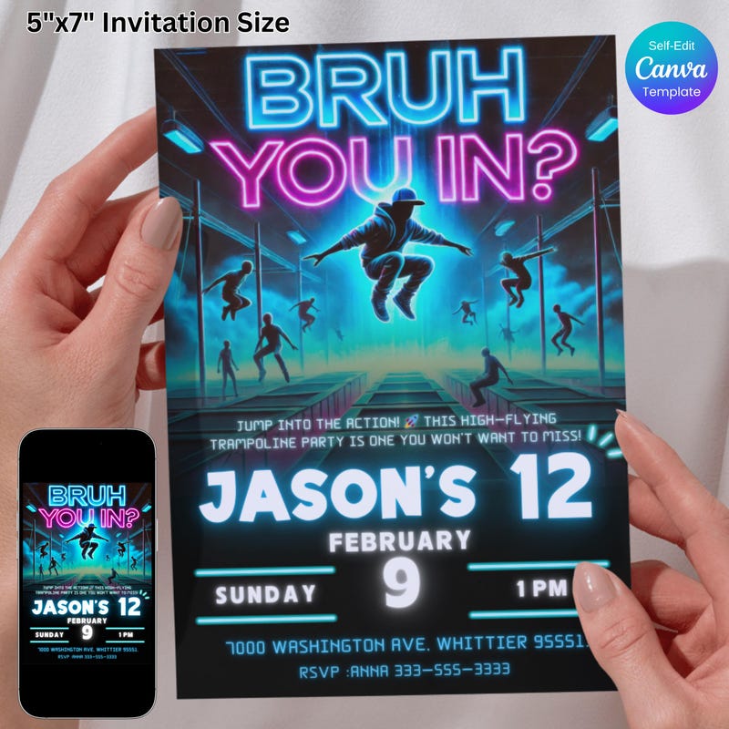 Urban Air Birthday Invitation - Etsy