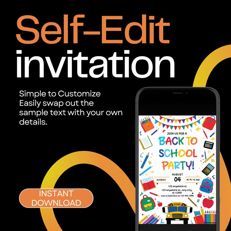 Back to School Invitation, Editable School Event Flyer, End of Summer ...