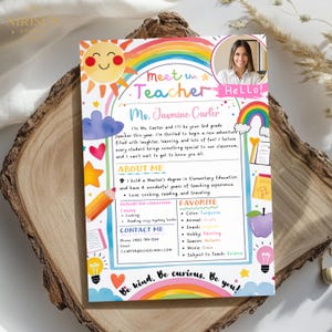 Meet the Teacher Template, Get to Know Teacher Kindergarten Flyer All ...