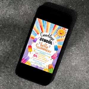 Popsicle End of School Party Invitation Template Editable Canva ...