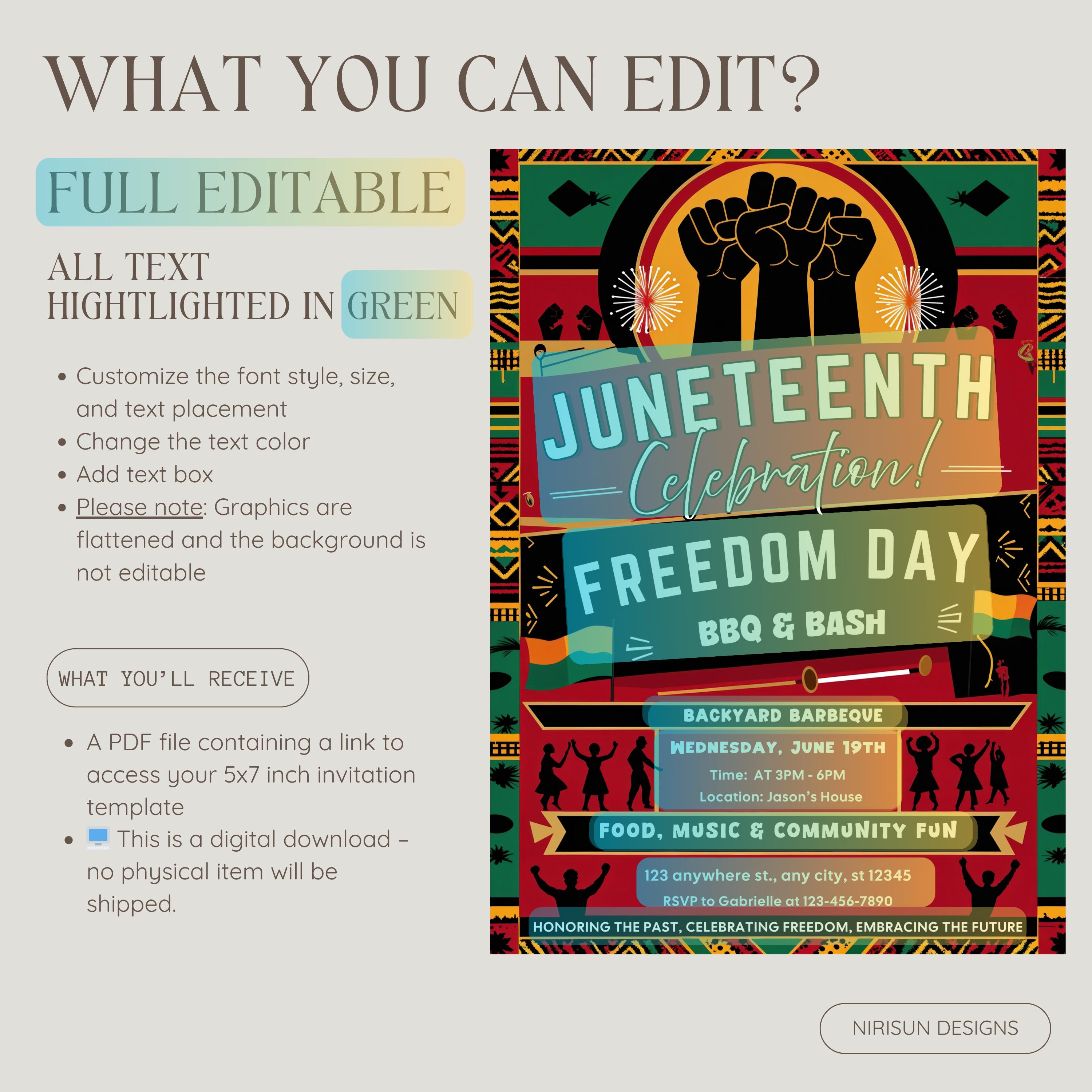 Juneteenth Invitation, Juneteenth BBQ Party Invite, Juneteenth Evite ...