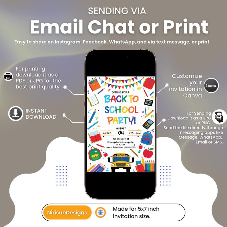 Back to School Invitation, Editable School Event Flyer, End of Summer ...