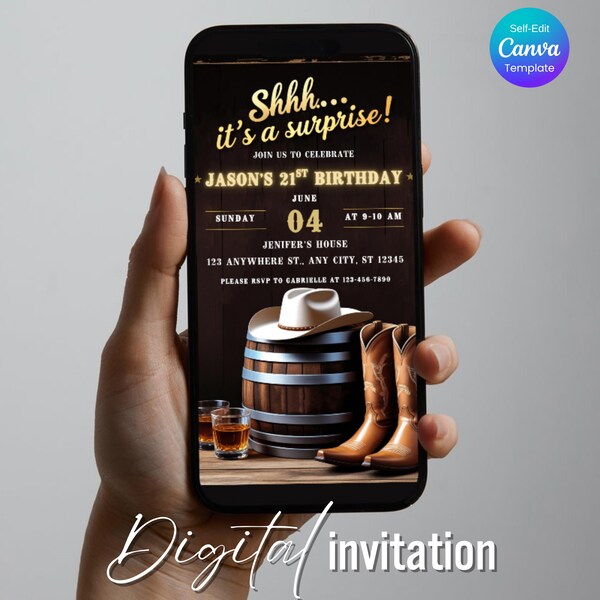 Western 21st Birthday Invitation - Etsy