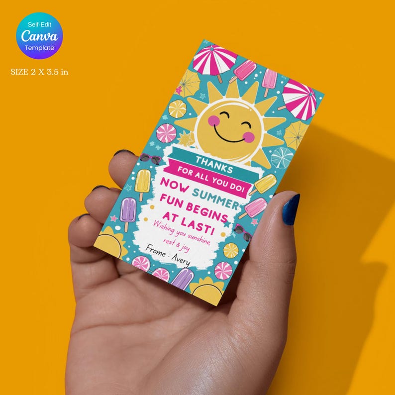 End of Year Thank You Gift Tag, Editable Last Day of School Gift Tag ...