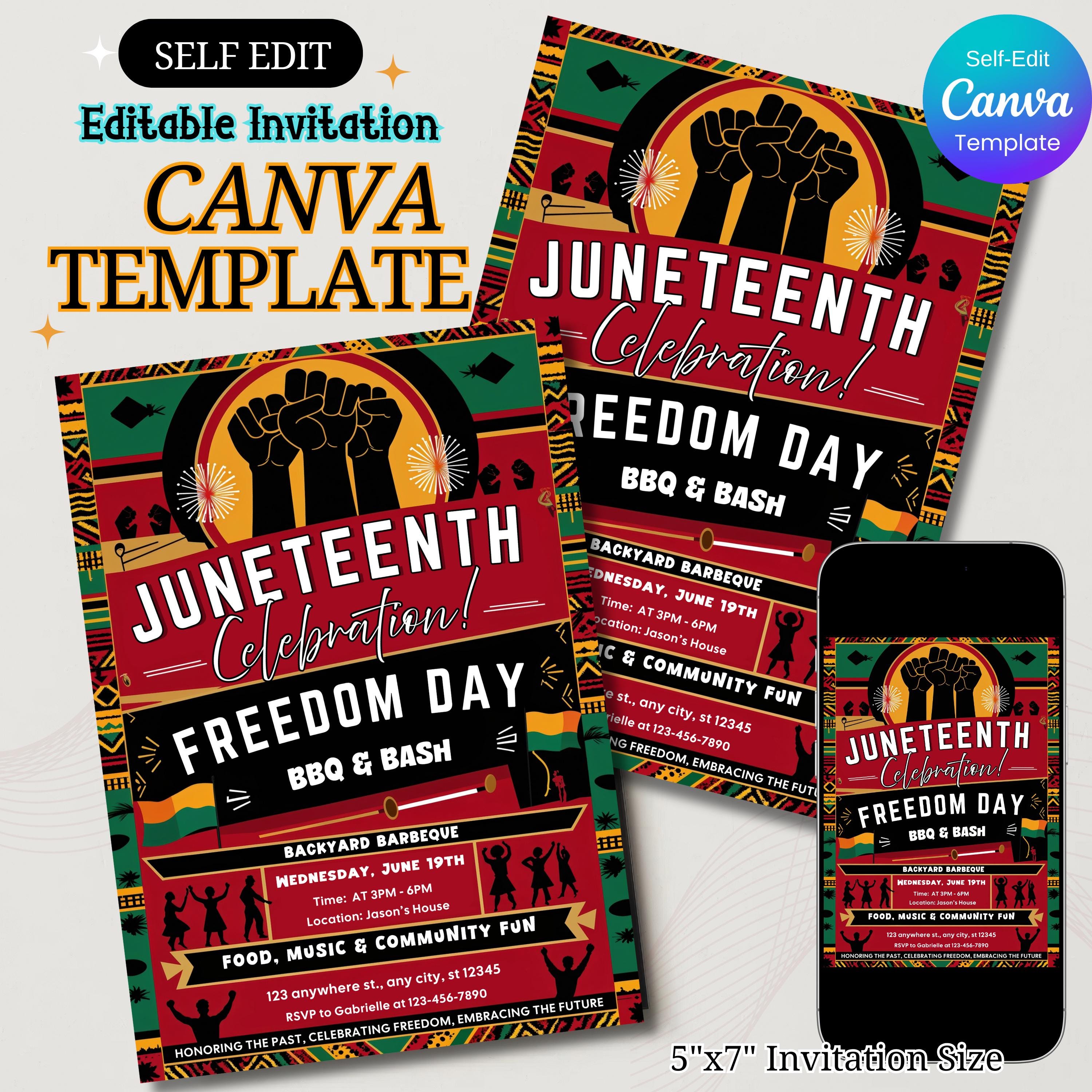 Juneteenth Invitation, Juneteenth BBQ Party Invite, Juneteenth Evite ...