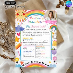 Meet the Teacher Template, Get to Know Teacher Kindergarten Flyer All ...