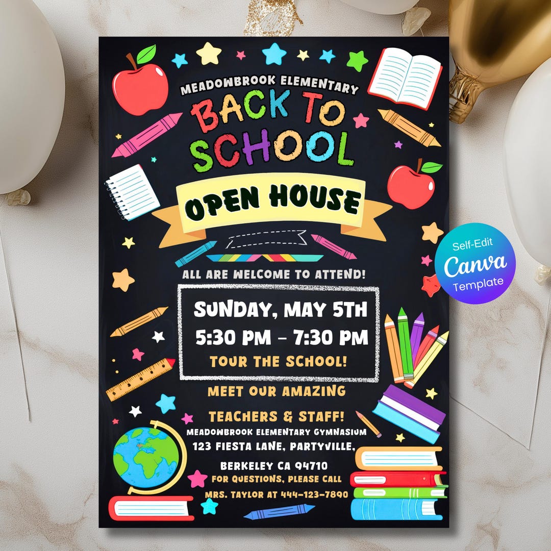 Back to School Flyer, School Open House Flyer, Editable School Flyer ...