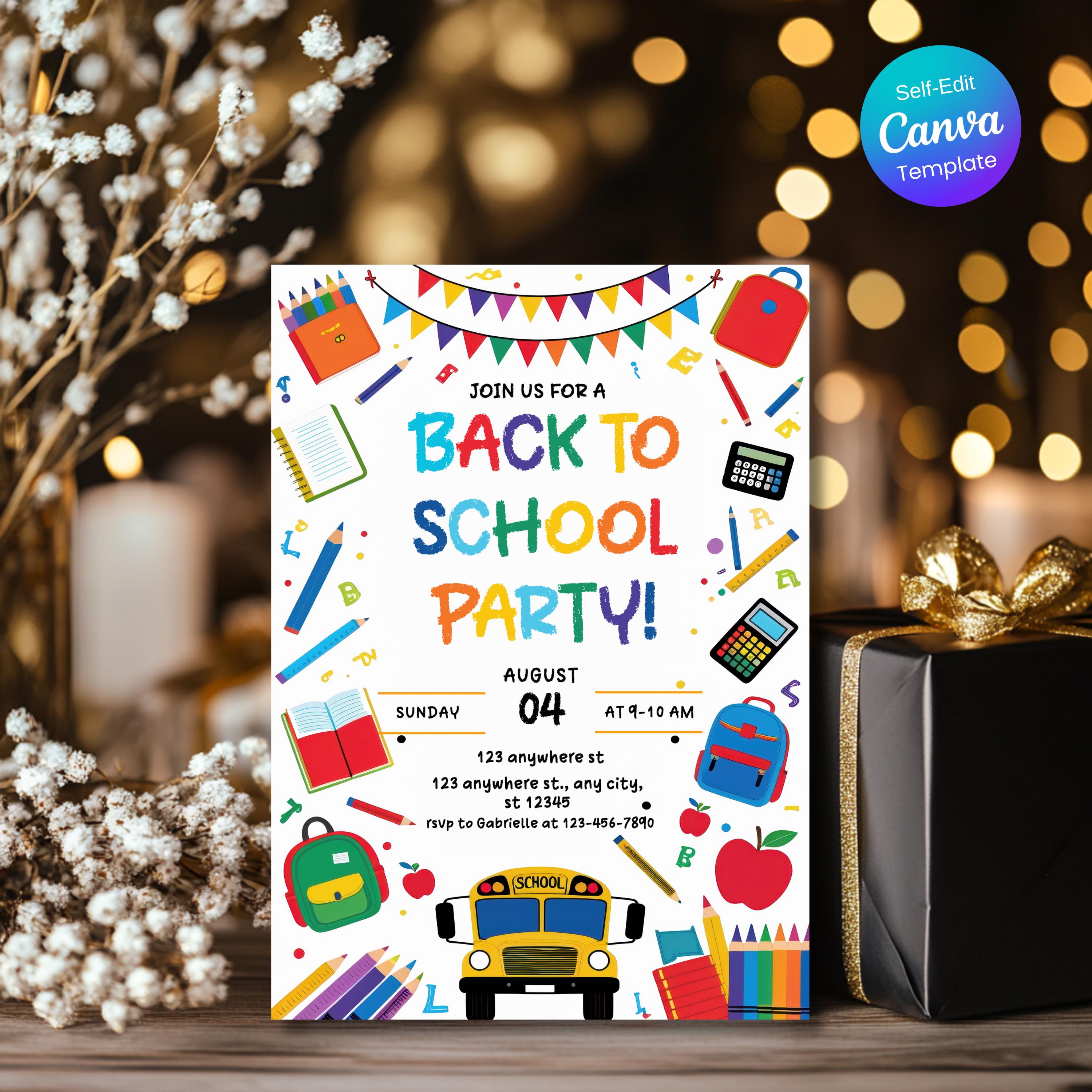Back to School Invitation, Editable School Event Flyer, End of Summer ...