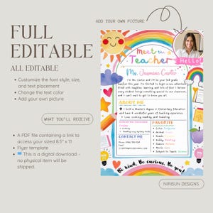 Meet the Teacher Template, Get to Know Teacher Kindergarten Flyer All ...