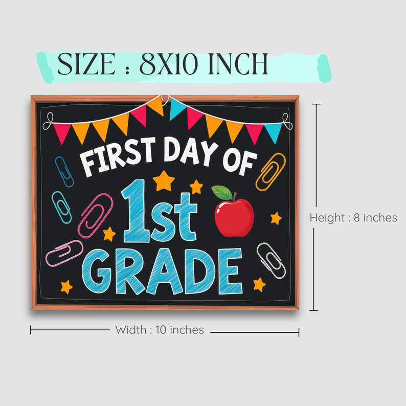 First Day of First Grade Sign Printable Back to School Sign First Day ...