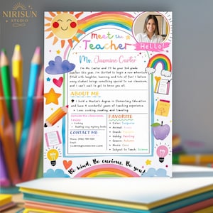 Meet the Teacher Template, Get to Know Teacher Kindergarten Flyer All ...