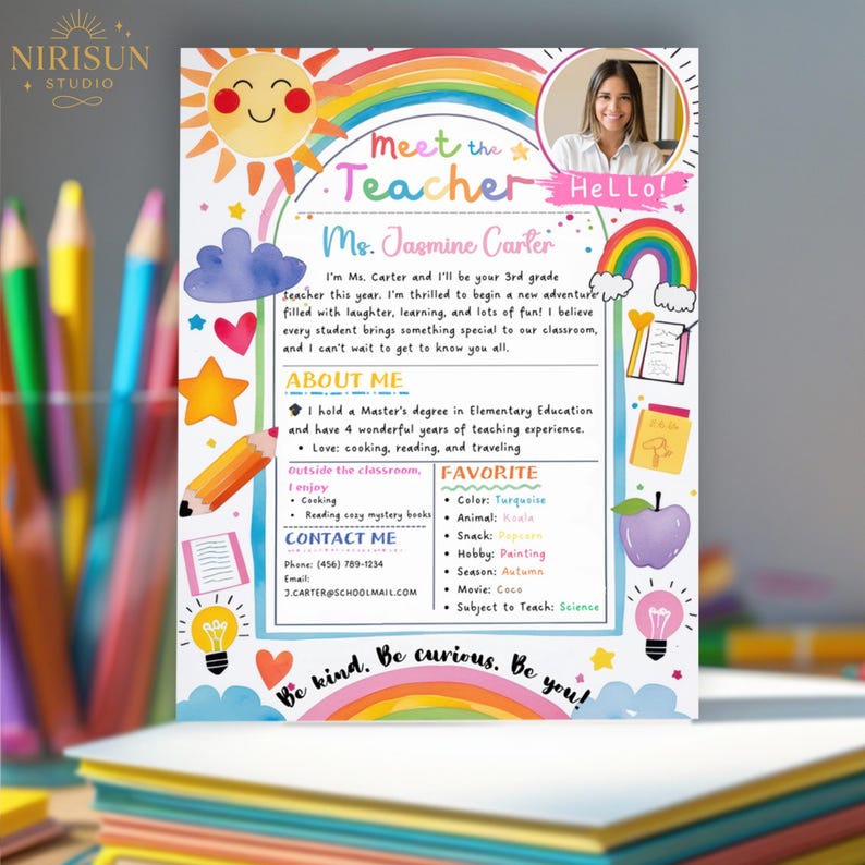 Meet the Teacher Template, Get to Know Teacher Kindergarten Flyer All ...